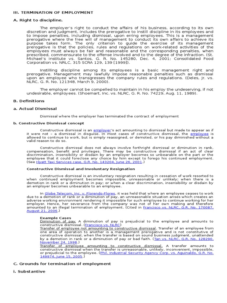 Termination Labor | PDF | Layoff | Employment