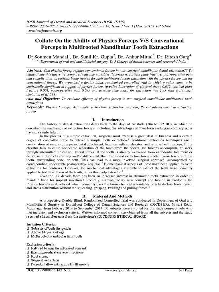Collate On The Ability of Physics Forceps V/S Conventional Forceps in ...