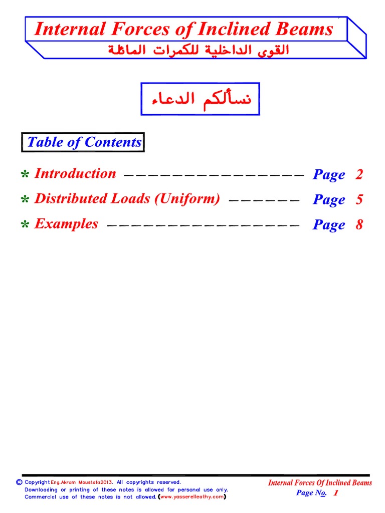 05 - Internal Forces of Inclined Beams | PDF
