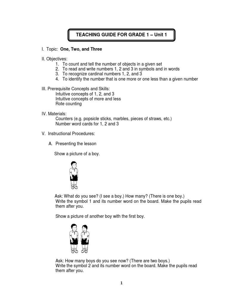 Math Grade 1 TG Q1 and Q2 | Numbers | Attention