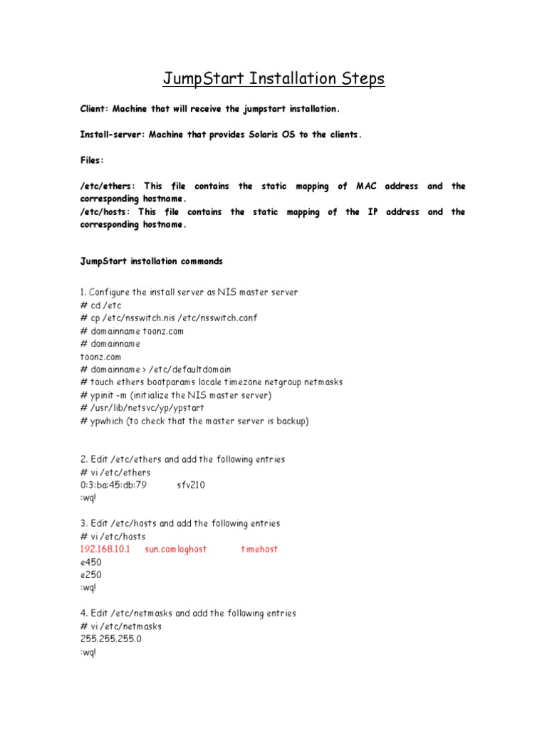 JumpStart Installation Steps | PDF | Computer Engineering | Operating ...