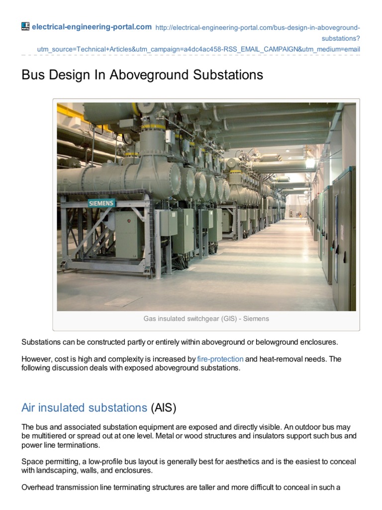 Bus Design in Aboveground Substations | Electrical Substation | Noise