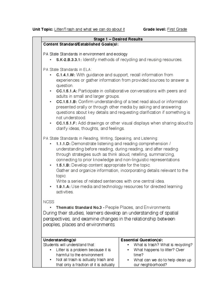 Ubd | PDF | Reading Comprehension | Teaching