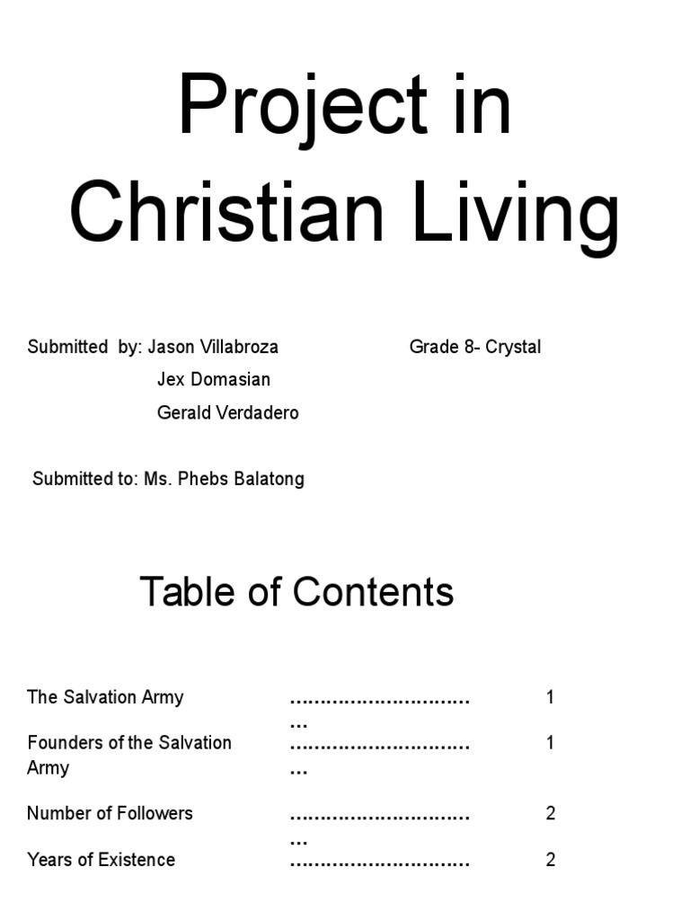 Salvation Army Overview and Beliefs | PDF | Religion & Spirituality