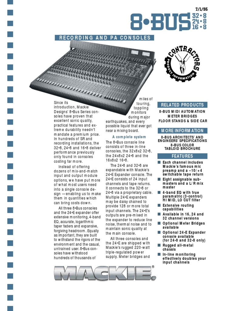 Consola Mackie 8 Bus | Download Free PDF | Equalization (Audio) | Sound ...