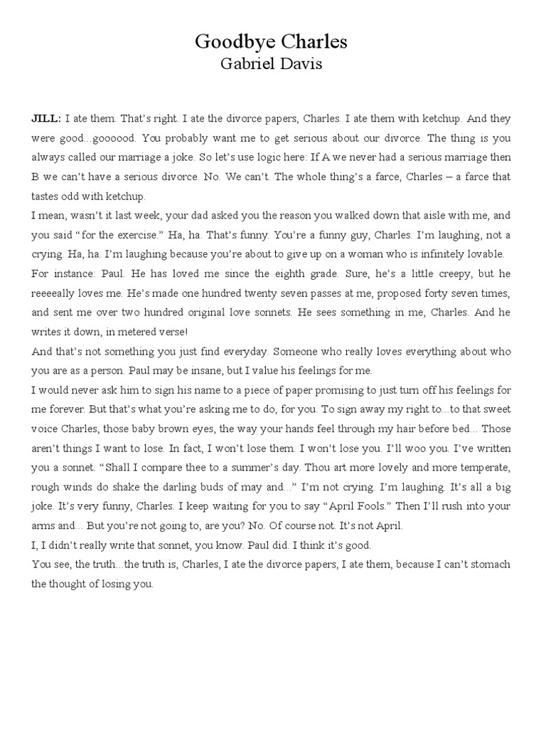 Gabriel Davis - Goodbye Charles | PDF | Poetry