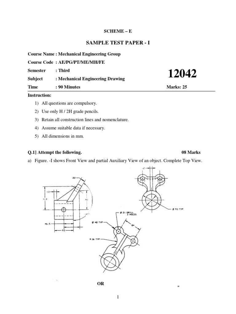 Mechanical Engineering Drawing | PDF