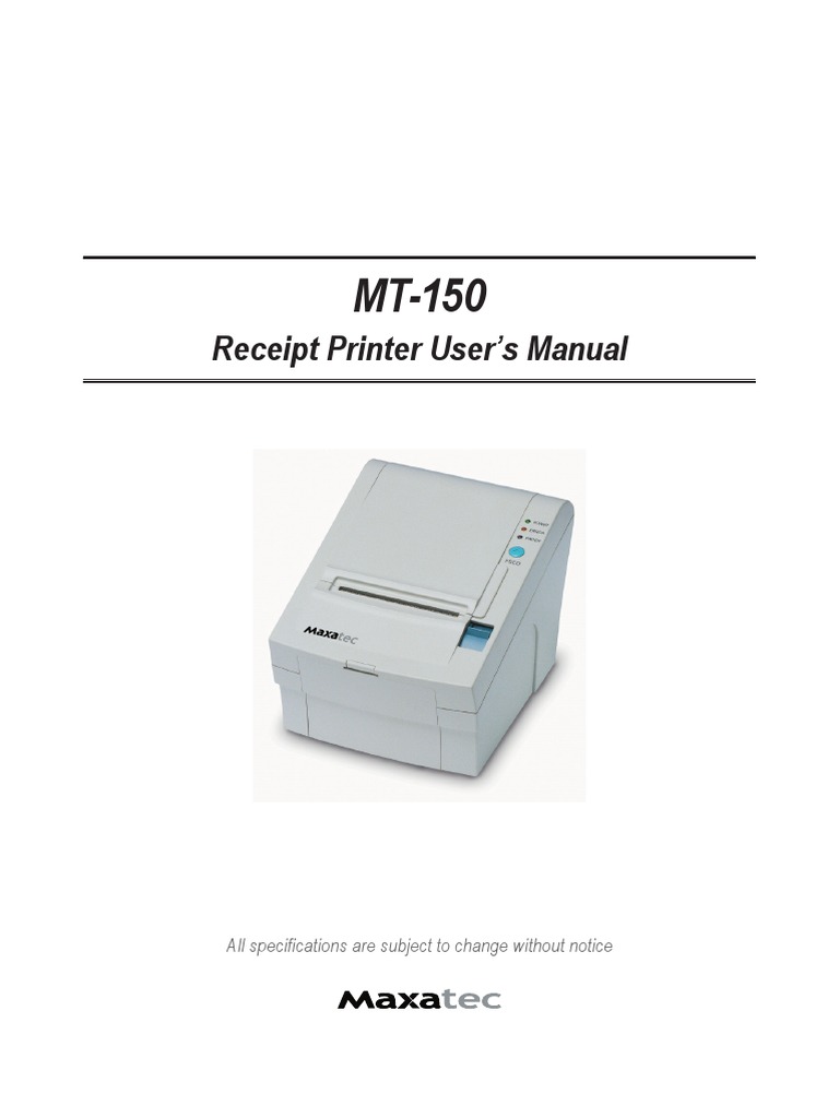 Maxatec MT-150 User Manual | PDF | Printer (Computing) | Electrical Connector