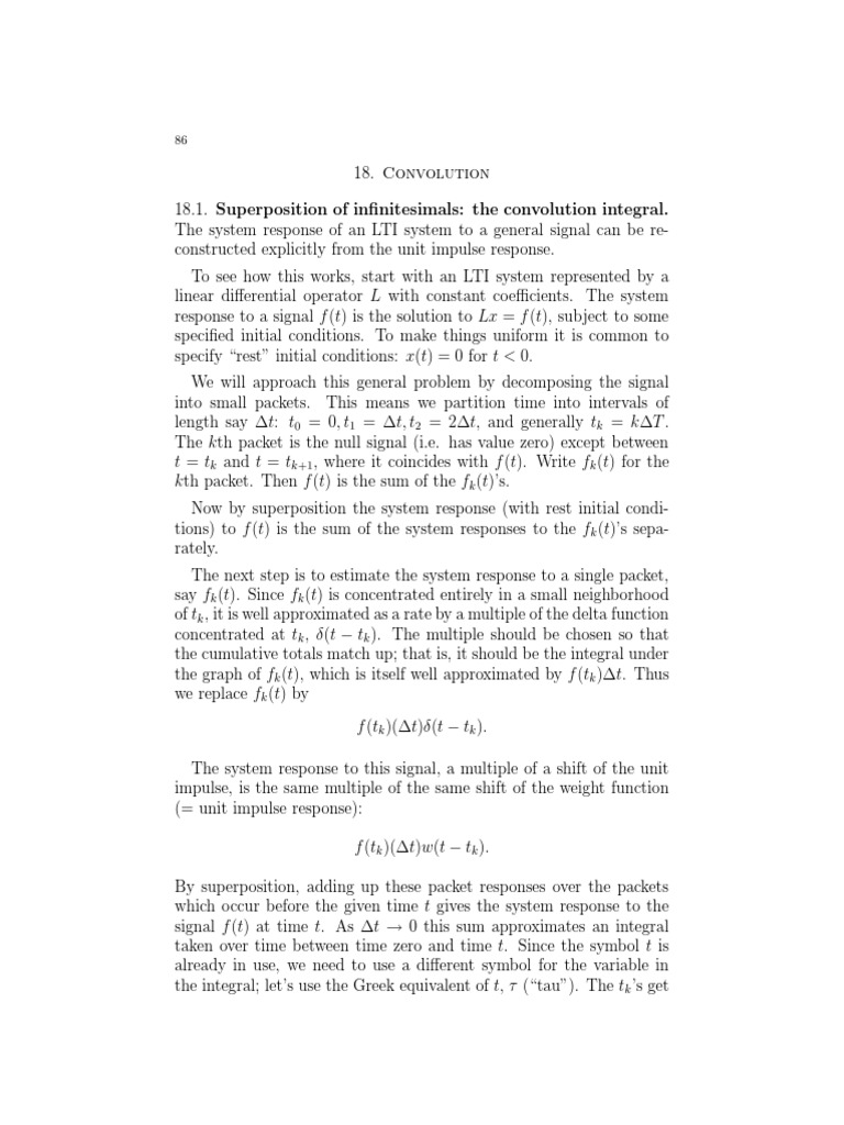 Superposition Integral in LTI Systems | PDF | Integral | Convolution