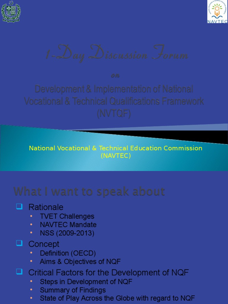 NQF document | Vocational Education | Economies