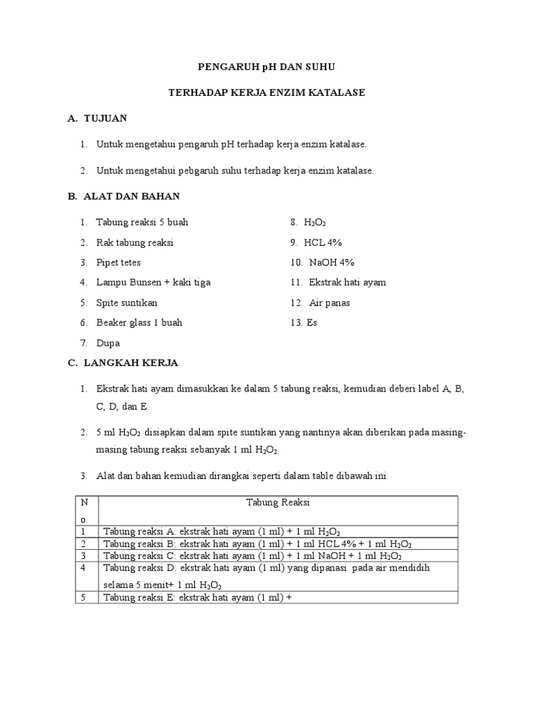 Hasil Praktikum Uji Enzim Katalase | PDF