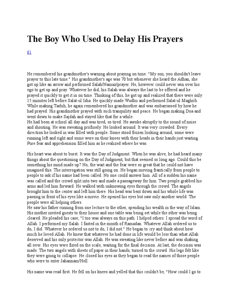 The Consequences of Delayed Prayer | PDF | Prayer | Religious Behaviour ...