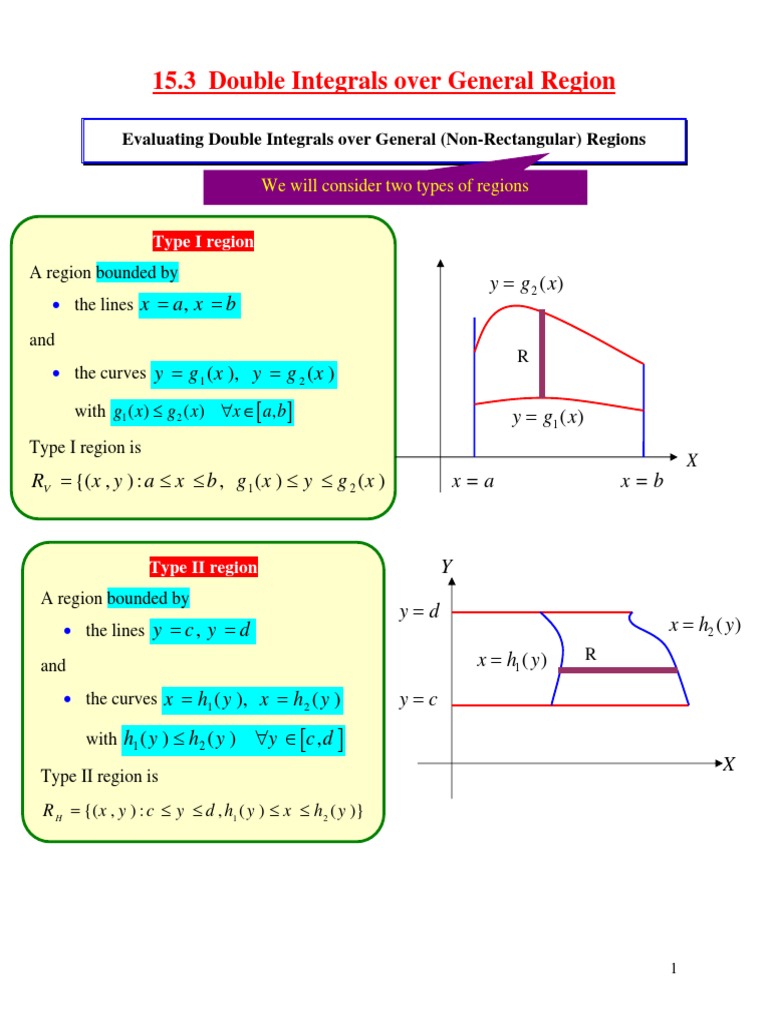15.3 Double Integrals Over General Region: X Ax B | PDF | Integral ...