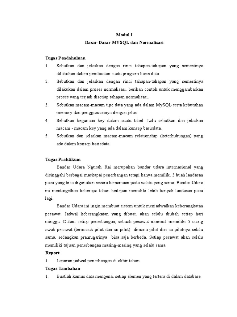 Tugas-Tugas Paktikum Basdat | PDF
