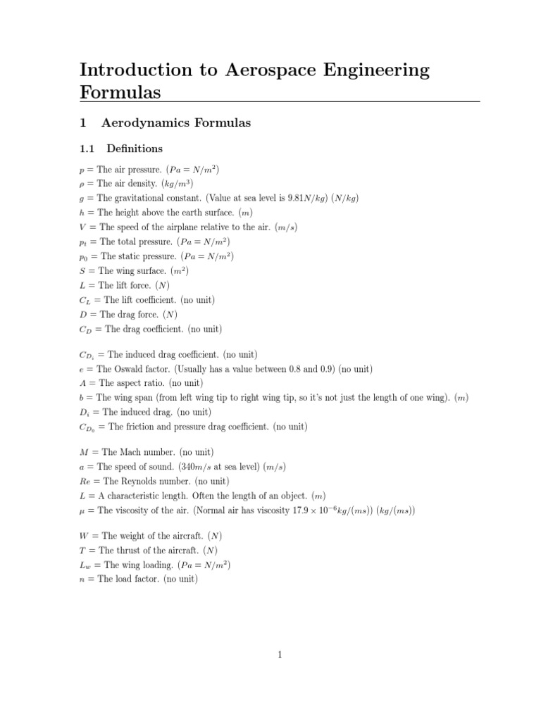 Introduction To Aerospace Engineering Full Version Pdf Drag