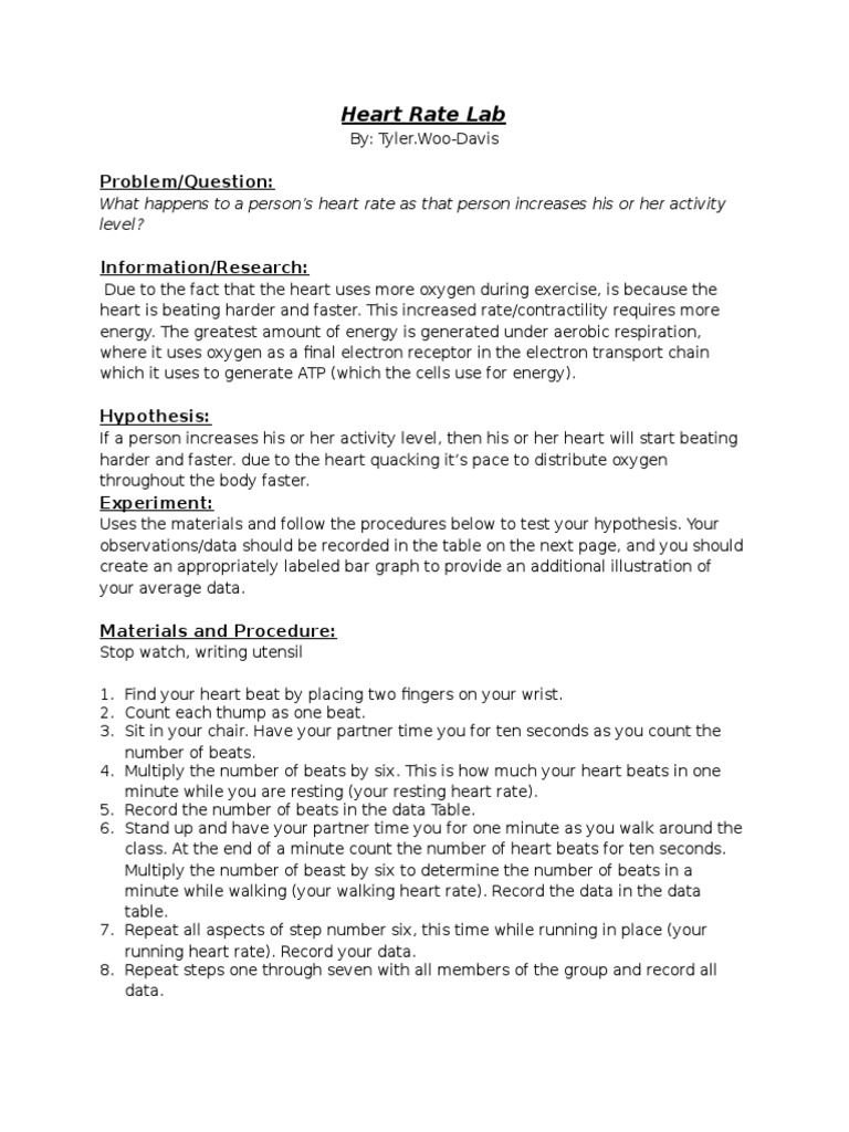 Heart Rate Lab | PDF | Heart Rate | Heart