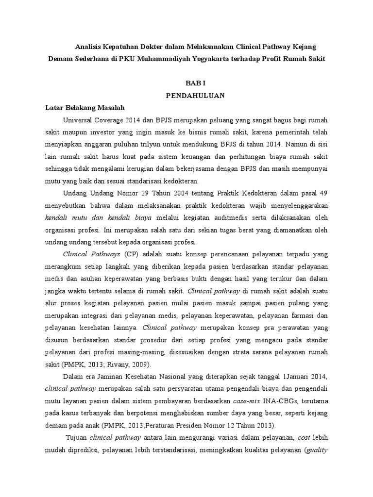 Clinical Pathway Kejang Demam | PDF