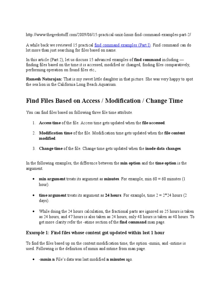 Practical Shell Examples | PDF | Filename | Computer File