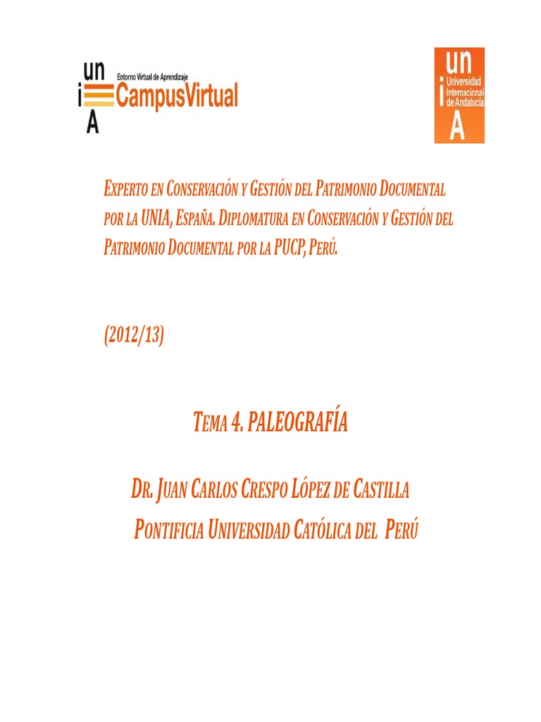 PALEOGRAFIA | PDF | Paleografía | Escritura