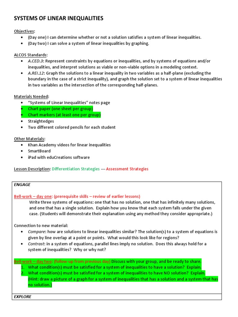 Understanding Linear Inequalities Systems | PDF | Inequality ...