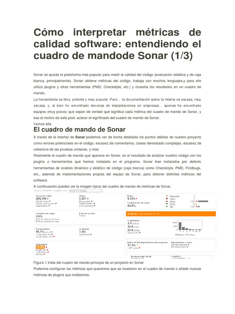 Interpretar Sonar | PDF | Java (lenguaje de programación) | Software