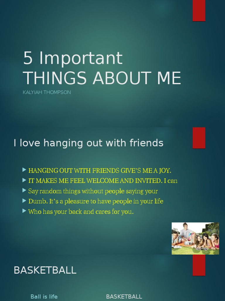 5 Important Things About Me | PDF