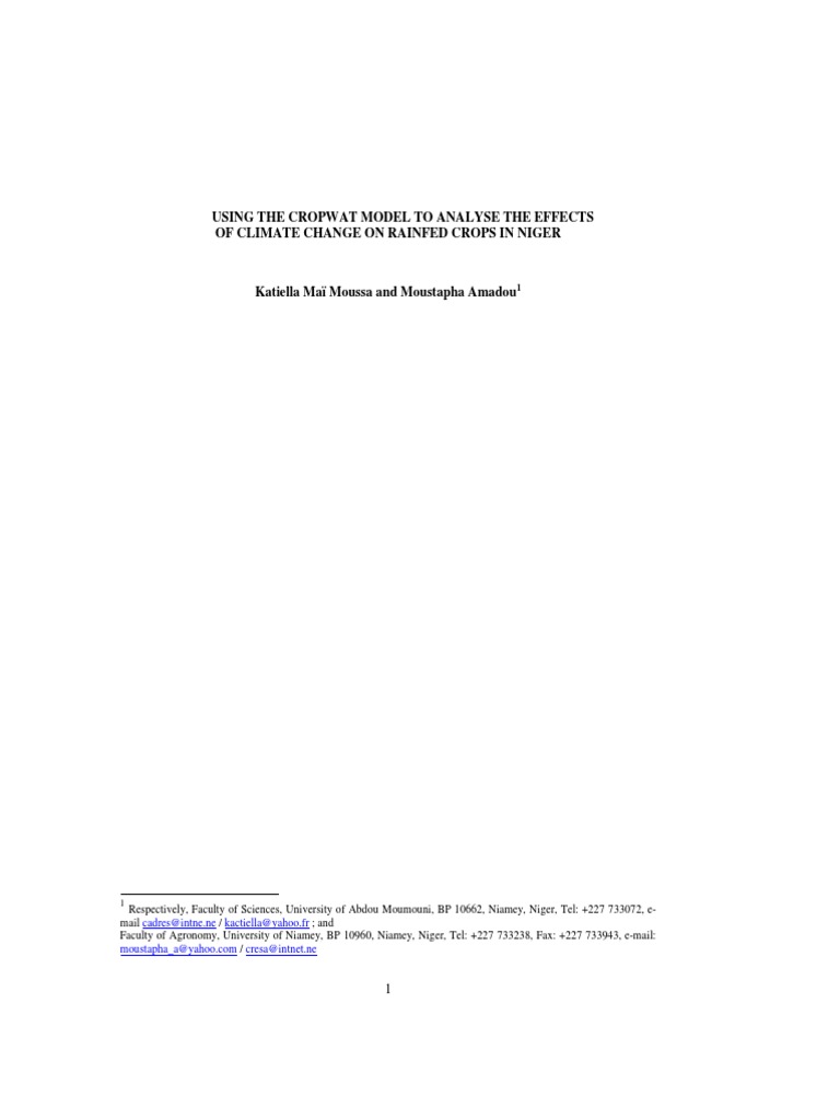 Cropwat Model | PDF | Agriculture | Irrigation