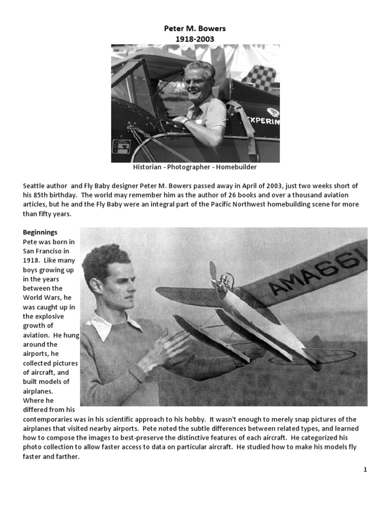 Peter M. Bowers | PDF | Homebuilt Aircraft | Airplane