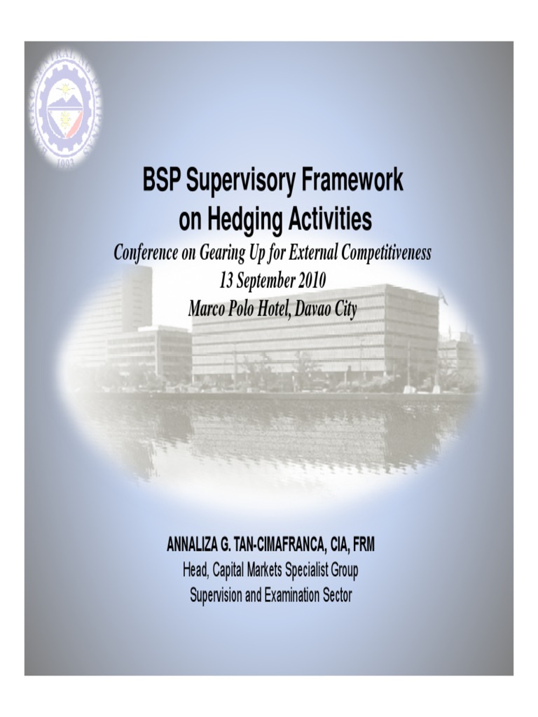 BSP Supervision Cimafranca PDF | PDF | Derivative (Finance) | Hedge ...