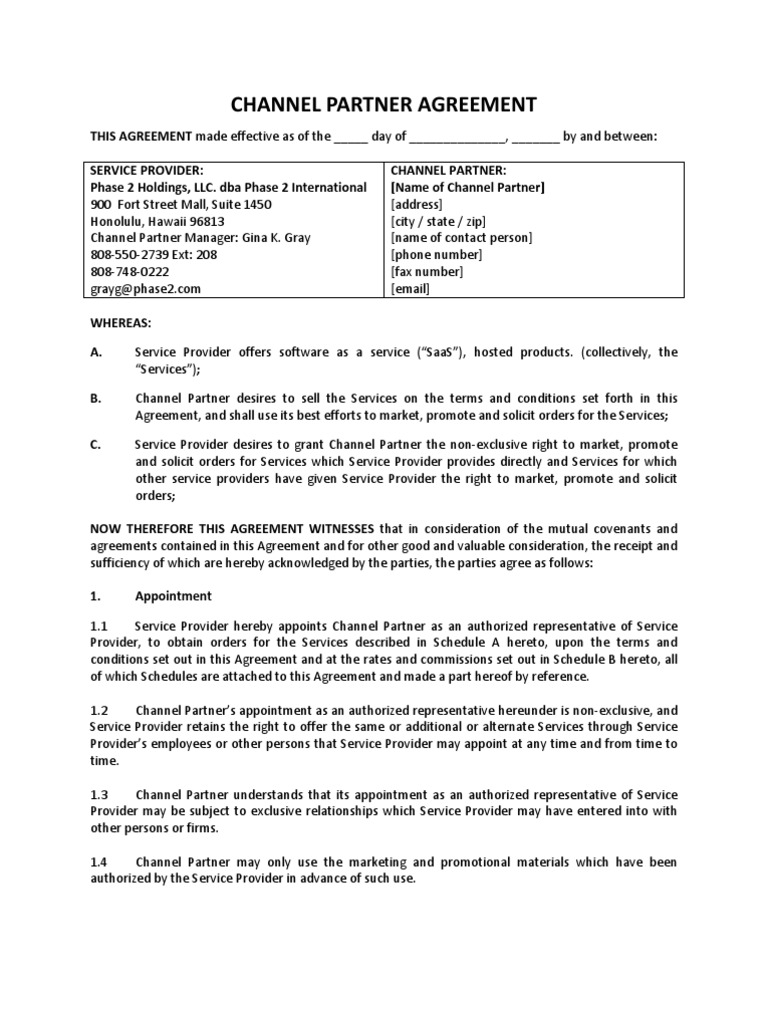 Channel Partner Agreement | PDF | Arbitration | Indemnity