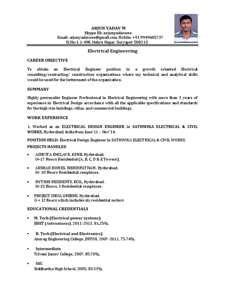 Electrical Design Engineer Profile | PDF