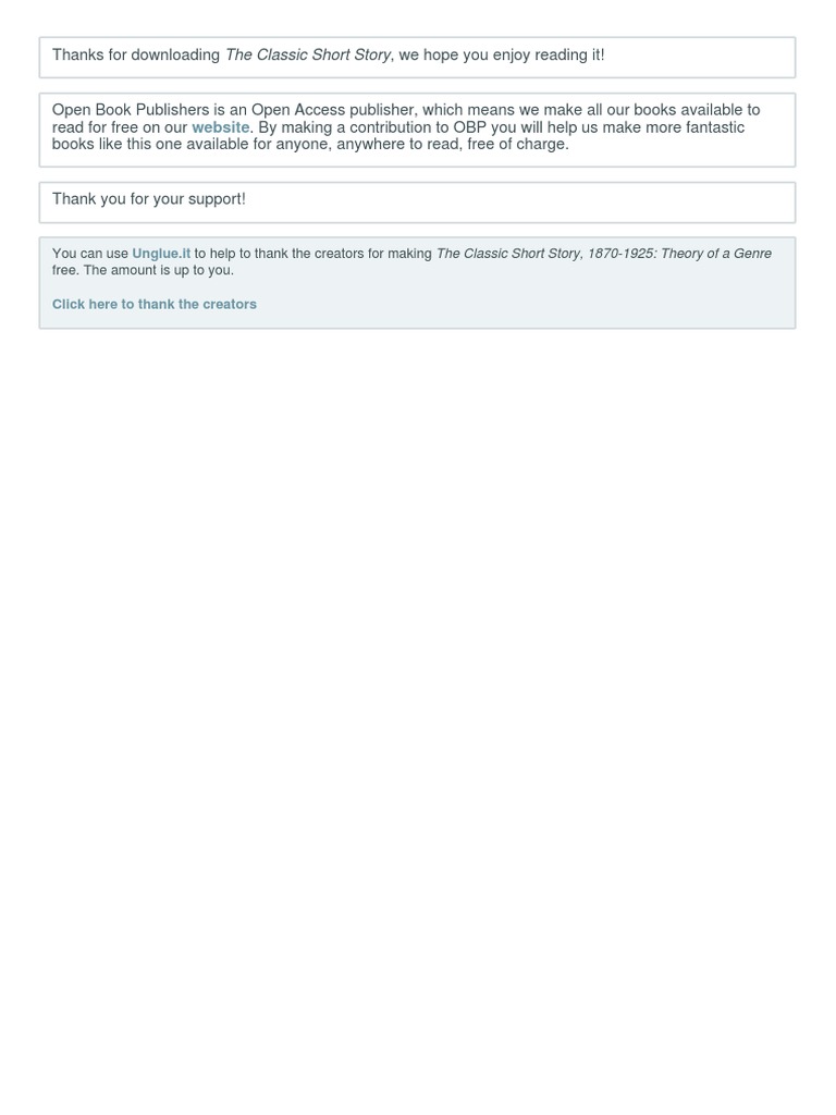 The Classic Short Story | PDF | Short Stories | Narrative