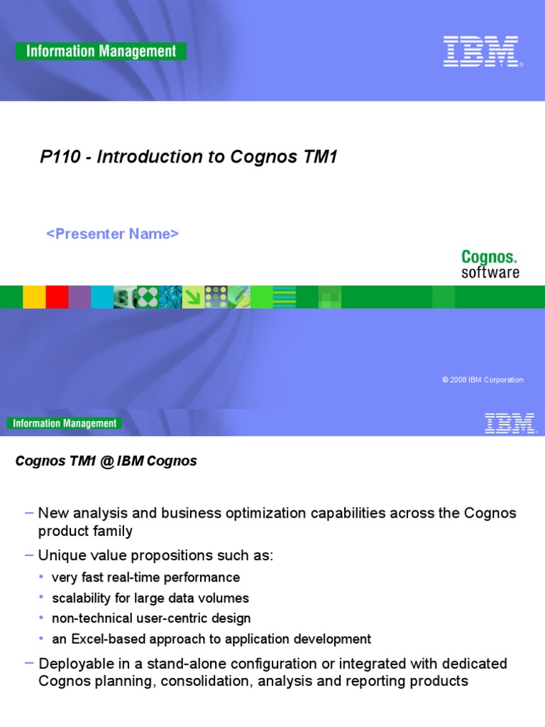 Introduction to Cognos TM1 | Computer Data | Computing