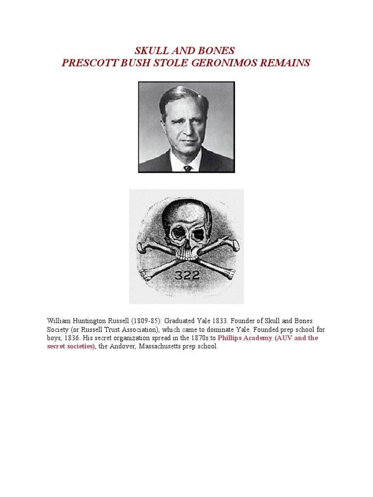 Skull and Bones Prescott Bush Stole Geronimos Remains | PDF | Geronimo