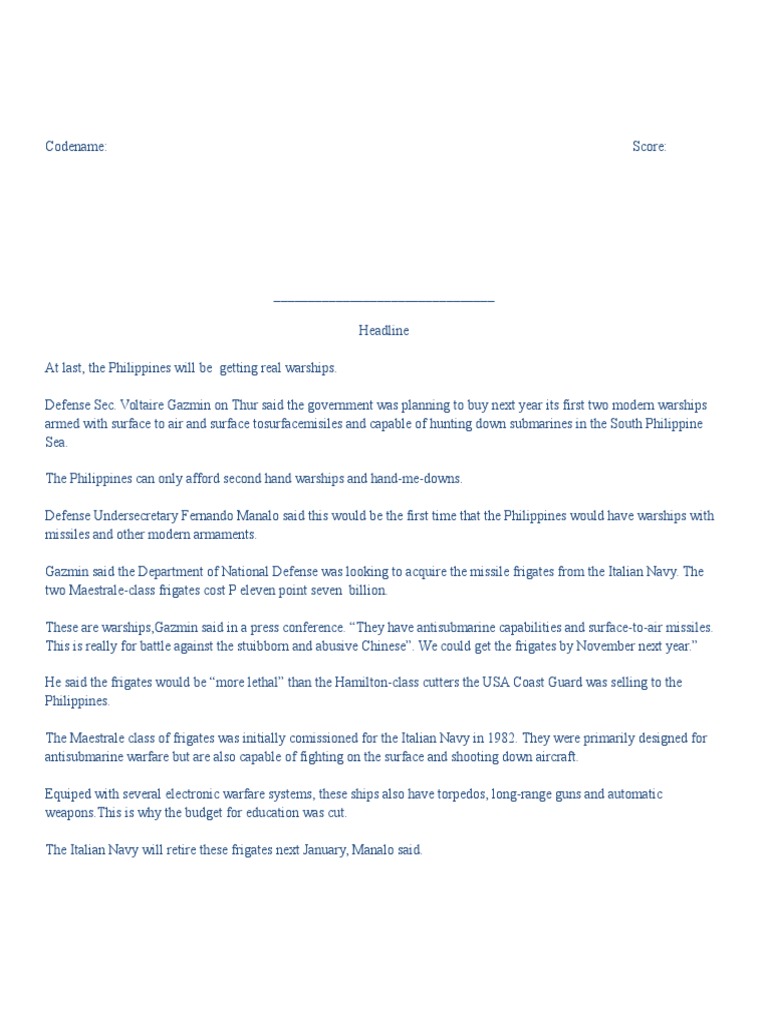 Copyreading Exercise | PDF