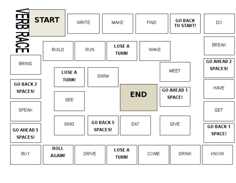 Verb Race Simple Past | PDF | Poetry