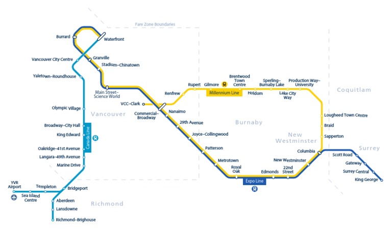 Vancouver SkyTrain Fare Zone Map | PDF