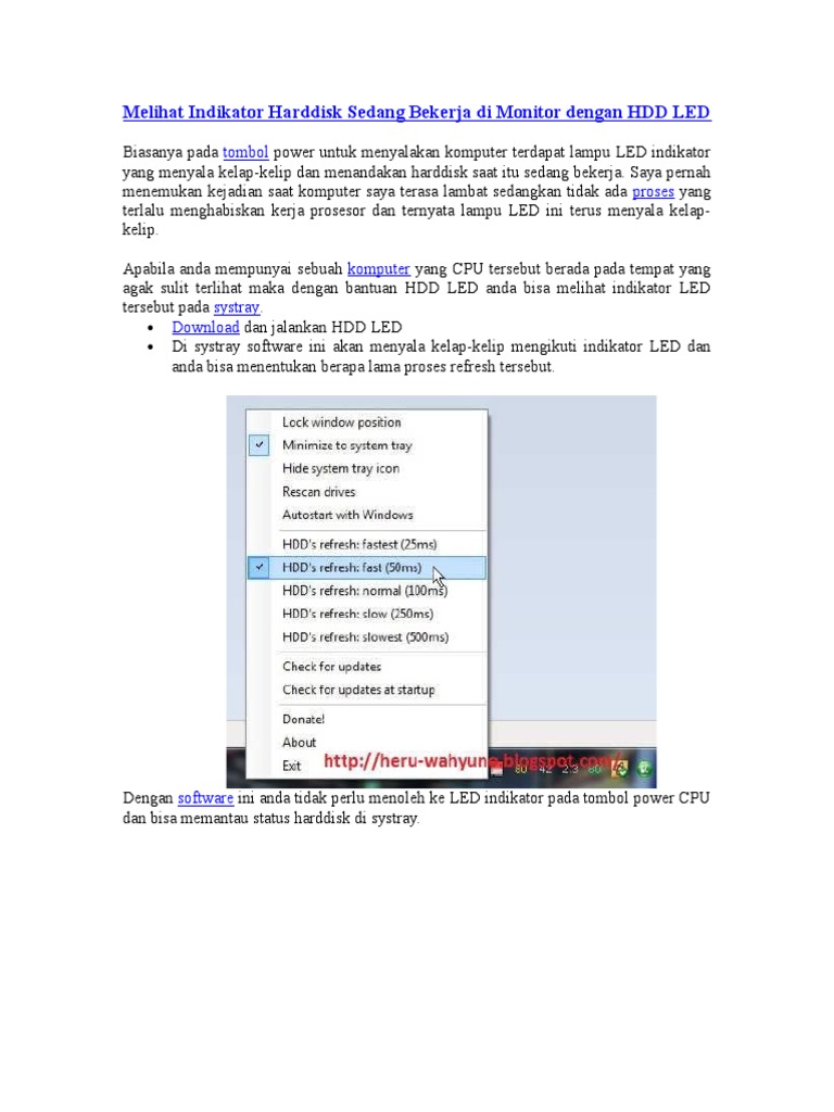 Tips Dan Trik Komputer VI (Melihat Indikator Harddisk Sedang Bekerja Di Monitor Dengan HDD LED ...