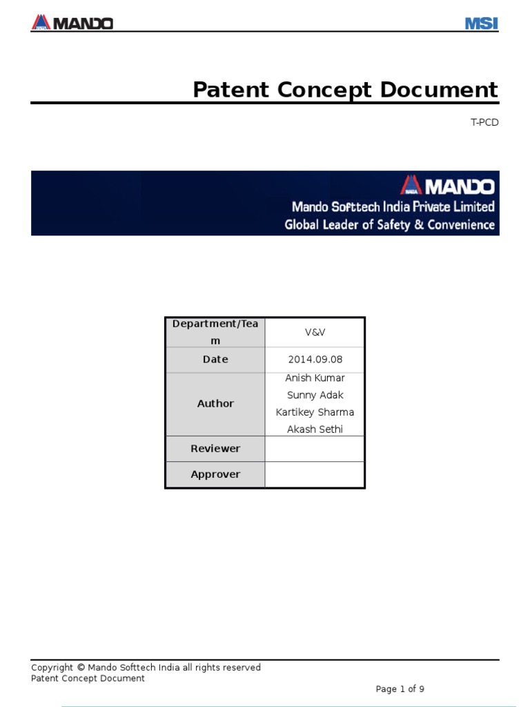 Patent Concept Document Wireless Mando Brake System | PDF | Invention ...