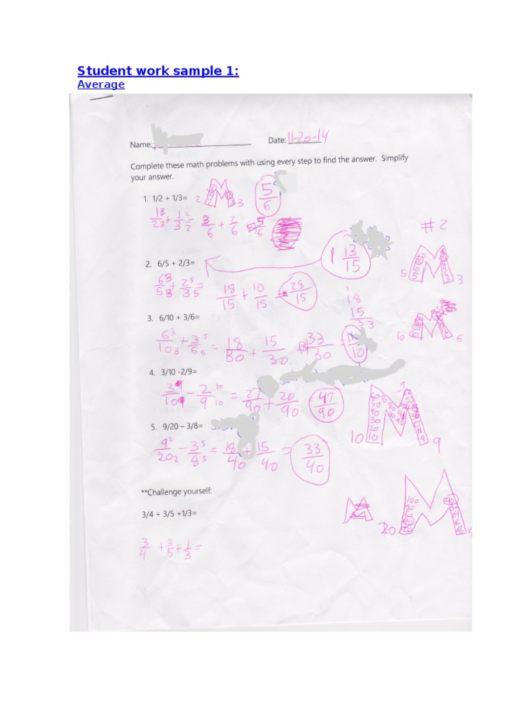 Student Work Sample 1 | PDF