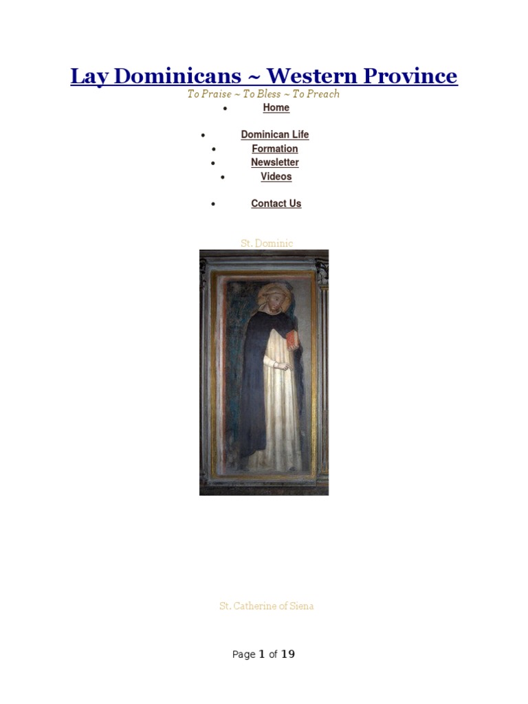 Lay Dominicans | PDF | Dominican Order | Mass (Liturgy)