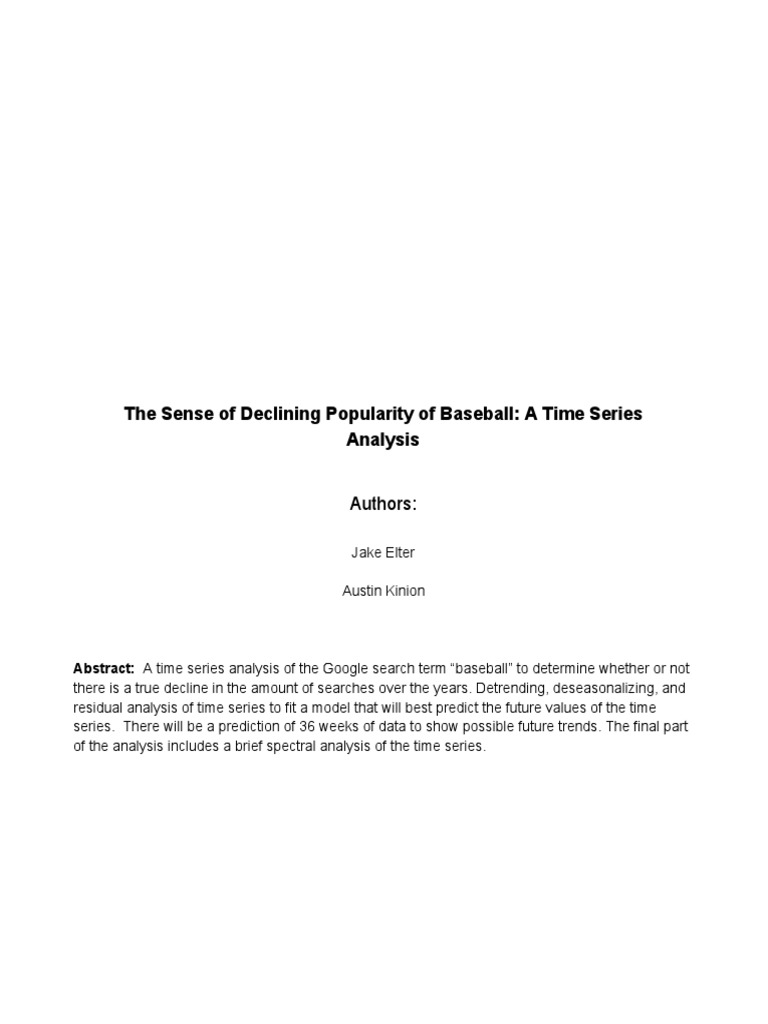 A Sense of The Declining Popularity of Baseball: A Time Series Analysis ...