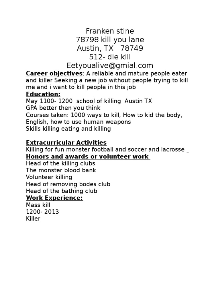Halloween Resume | PDF