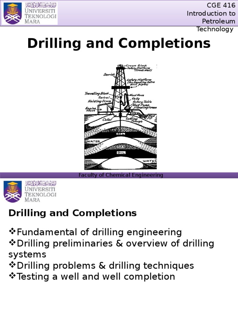 Drilling and Completions | PDF | Drilling Rig | Oil Well