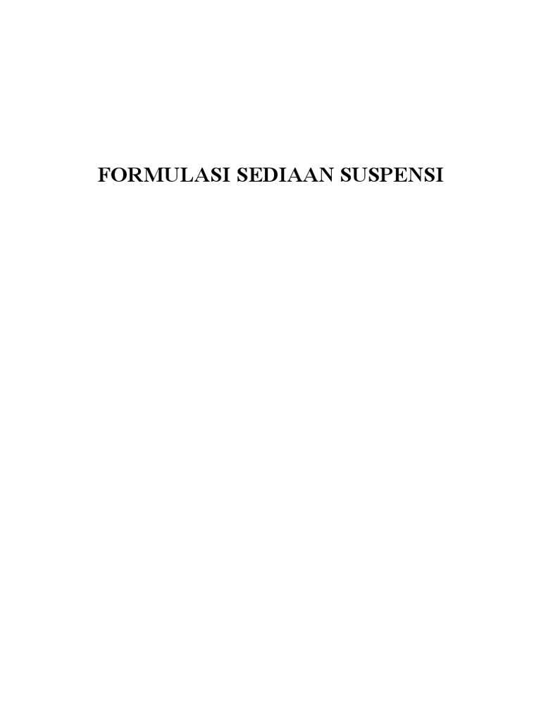 Formulasi Suspensi | PDF