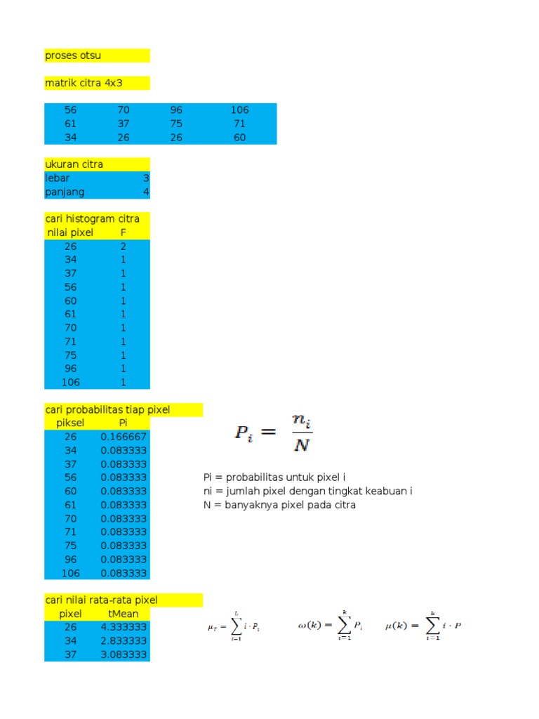 Perhitungan Otsu | PDF