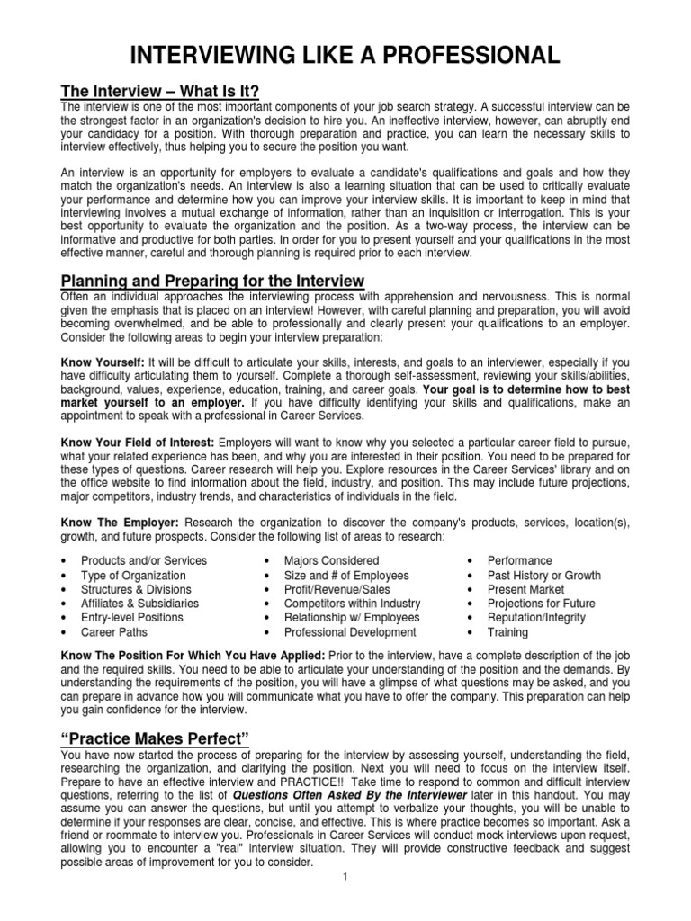 Interviewing Guide | PDF | Interview | Question