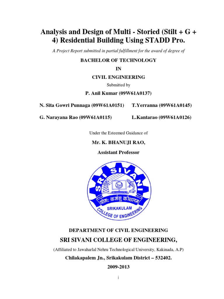 Analysis and Design of Multi-Storied Building (Main Project) Sita Gowri ...