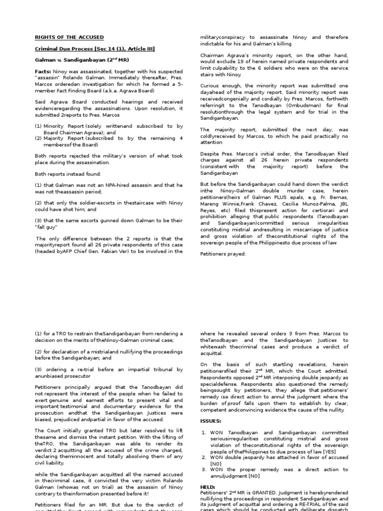 Rights of The Accused | PDF | Miranda Warning | Right To Silence