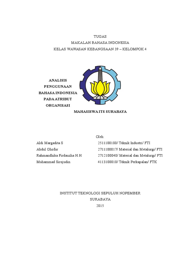 MAKALAH WAWASAN KEBANGSAAN (Kelas 39-ITS) | PDF | Karier & Perkembangan